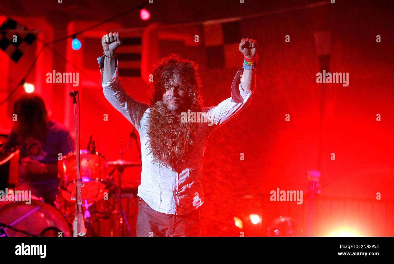 Lead singer Wayne Coyne and The Flaming Lips perform during StePhest ...