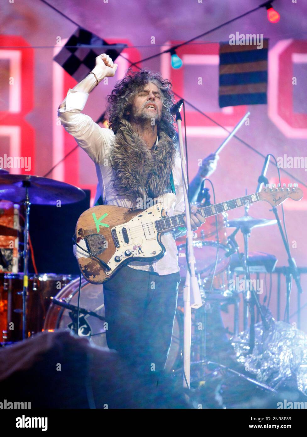 Lead singer Wayne Coyne and The Flaming Lips perform during StePhest ...