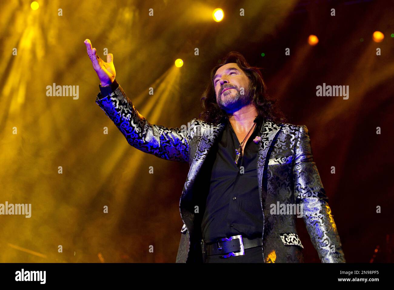 Singer Marco Antonio Solis performs in concert during the Gigantes Tour ...