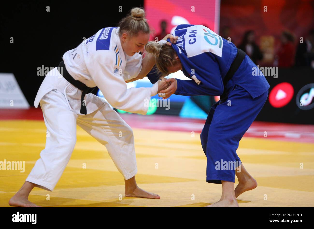 Jessica Klimkait of Canada and Daria Bilodid of Ukraine during the Judo ...