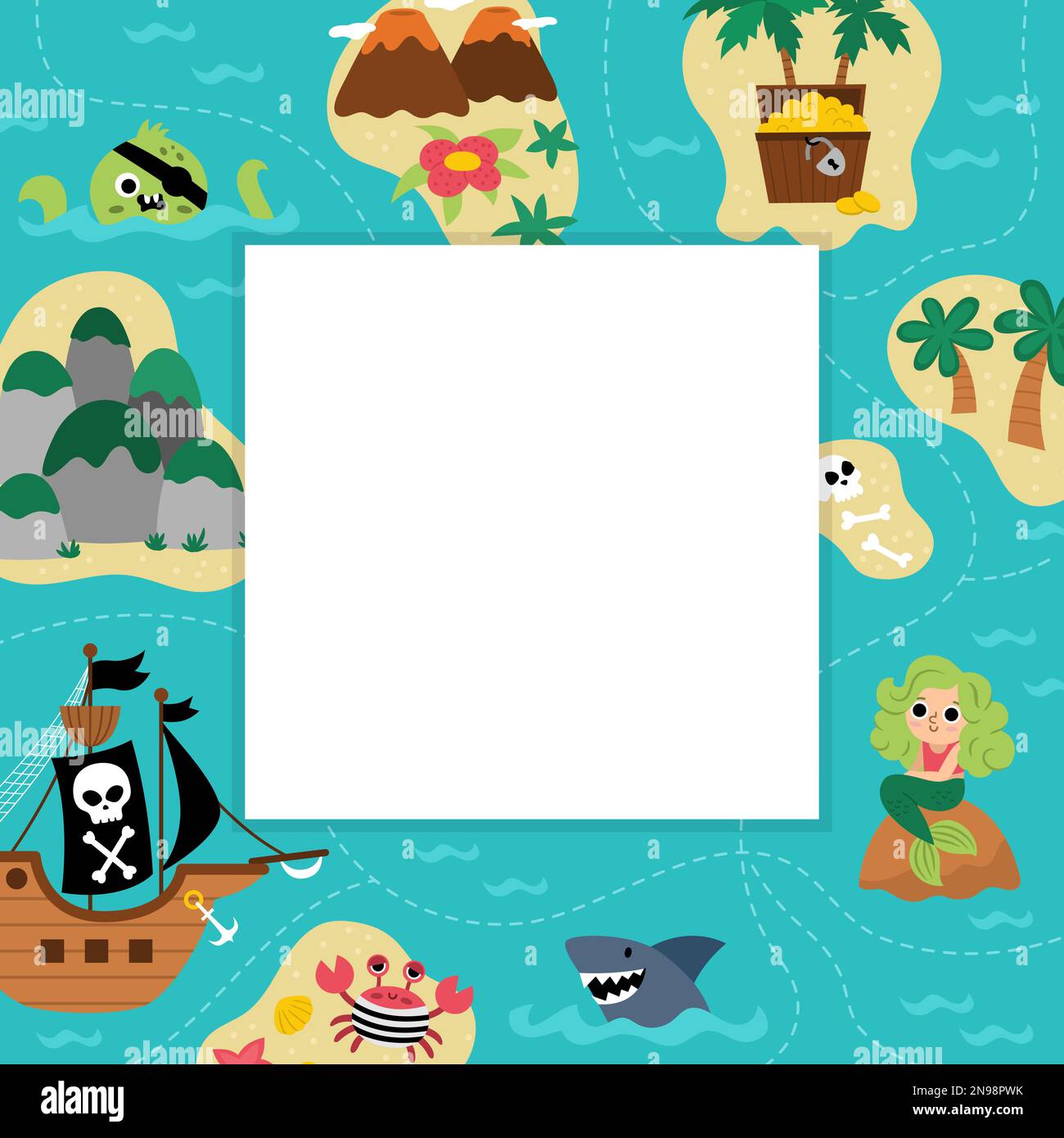 Pirate Map Invitation Template