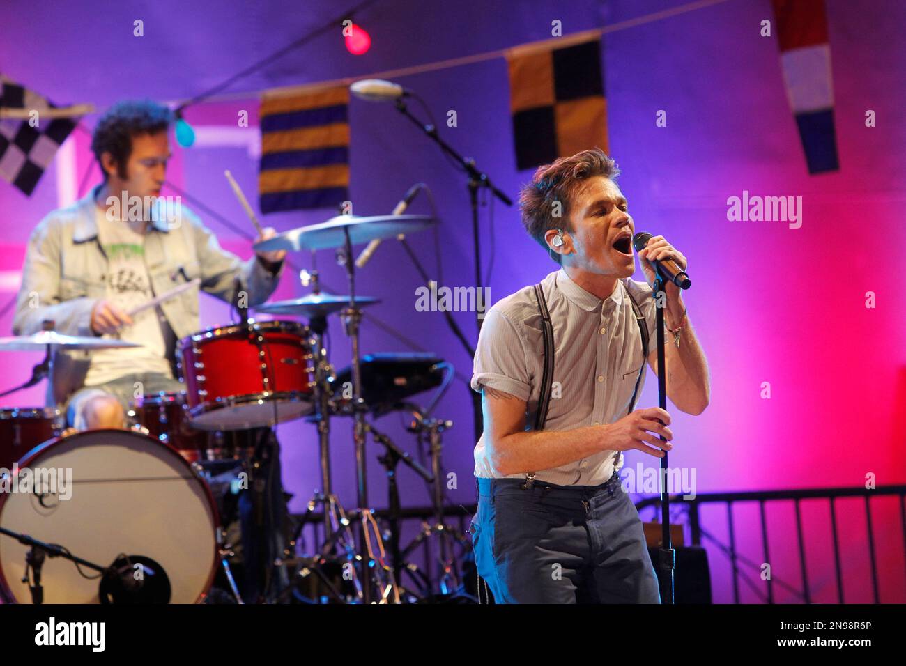 Lead singer Nate Ruess and the band fun. perform during StePhest ...