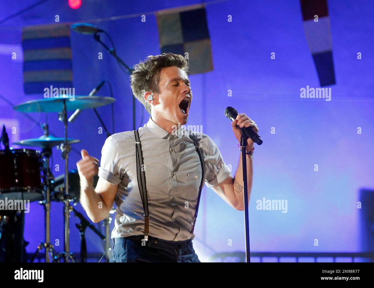 Lead singer Nate Ruess and the band fun. perform during StePhest ...