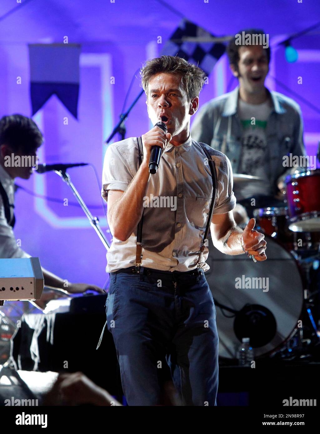Lead singer Nate Ruess and the band fun. perform during StePhest ...
