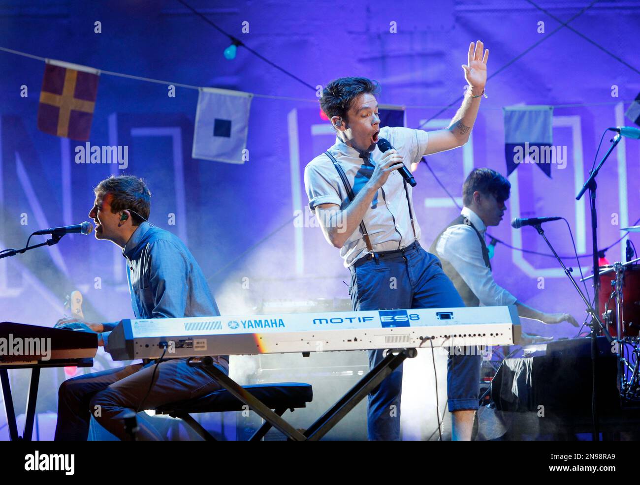 Lead singer Nate Ruess and the band fun. perform during StePhest ...