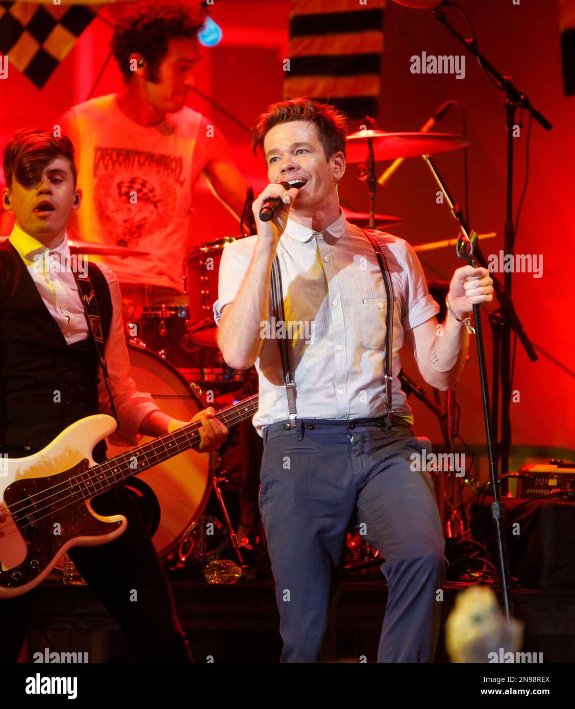 Lead singer Nate Ruess and the band fun. perform during StePhest ...