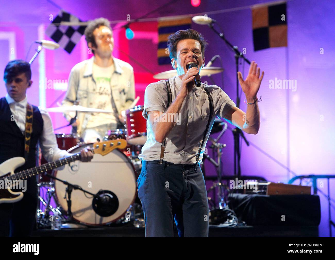 Lead singer Nate Ruess and the band fun. perform during StePhest ...
