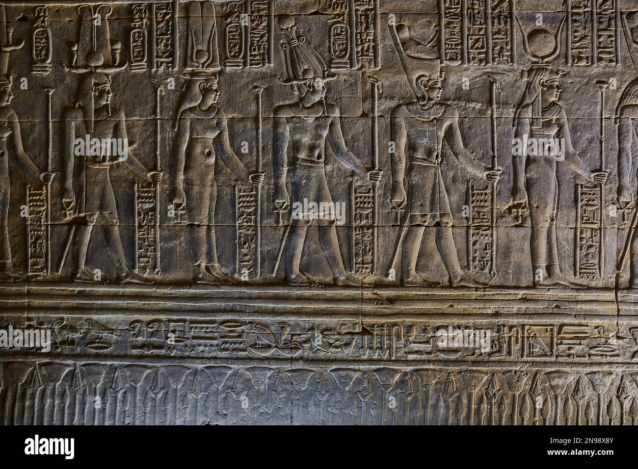 The Temple of Edfu in Edfu, Egypt , Details of The inscriptions on its ...
