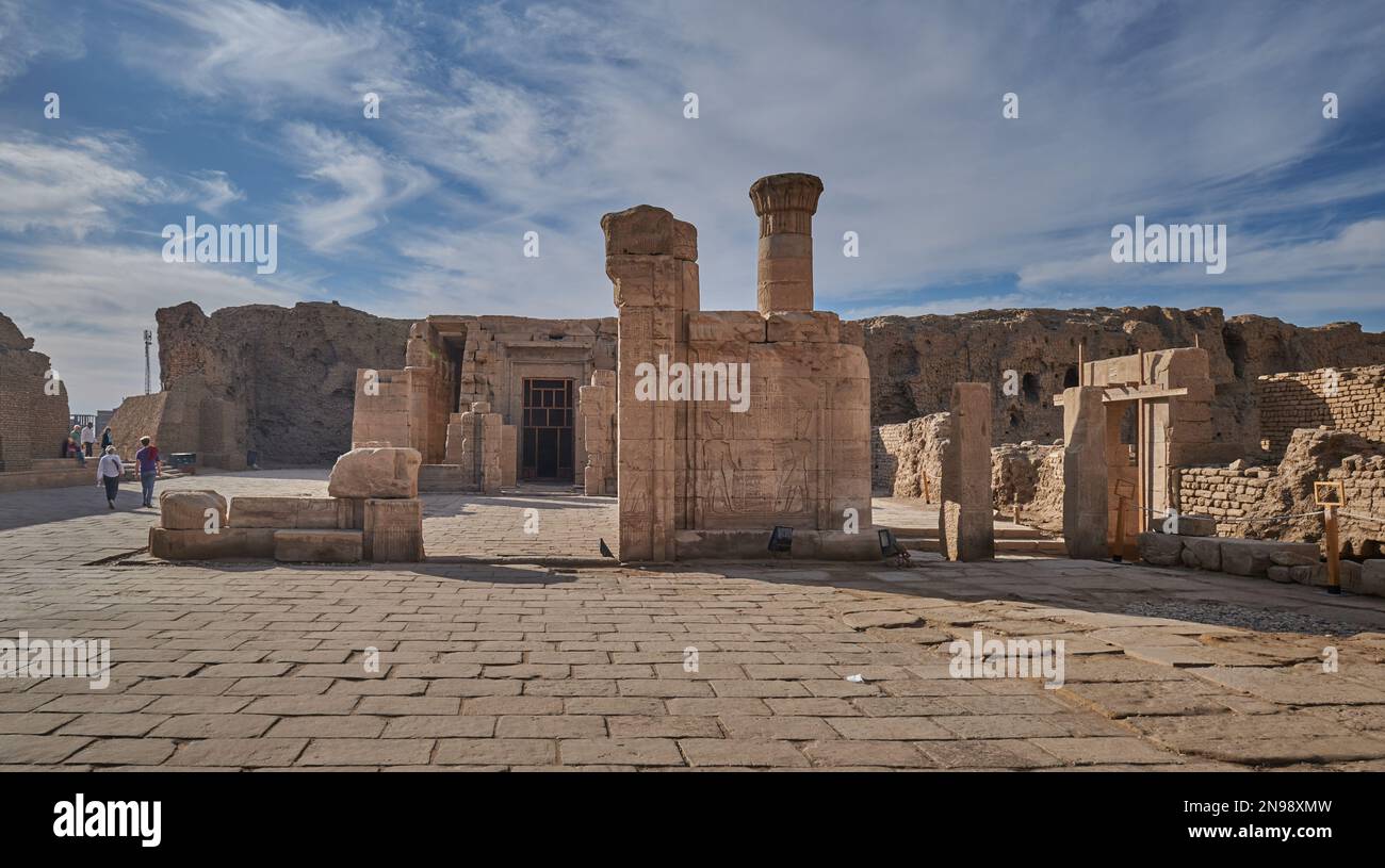 Temple of Edfu , Edfu, Egypt daylight view with clouds in the sky Stock ...