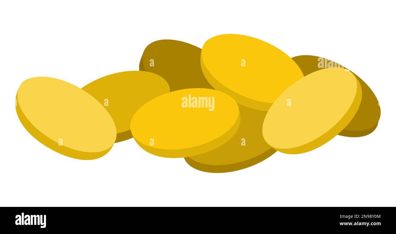 Vector golden coins icon. Cute money illustration. Old treasure picture ...
