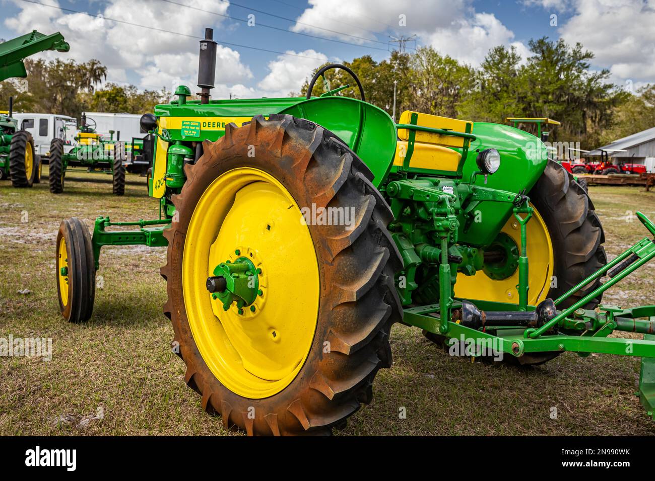 Fort Meade, FL - February 22, 2022: Low perspective rear corner view of ...