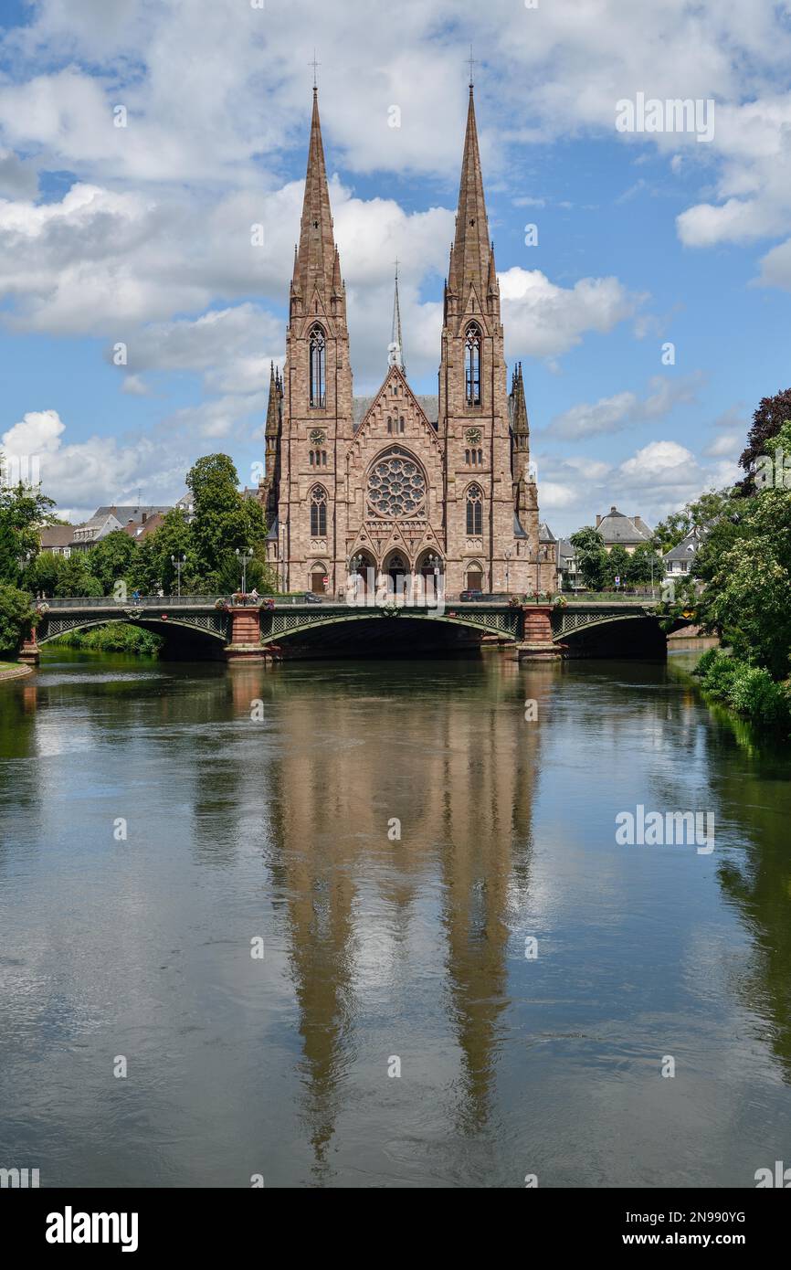 Eglise Saint-Paul on the Ill, Calvinist church, Strasbourg, Departement ...