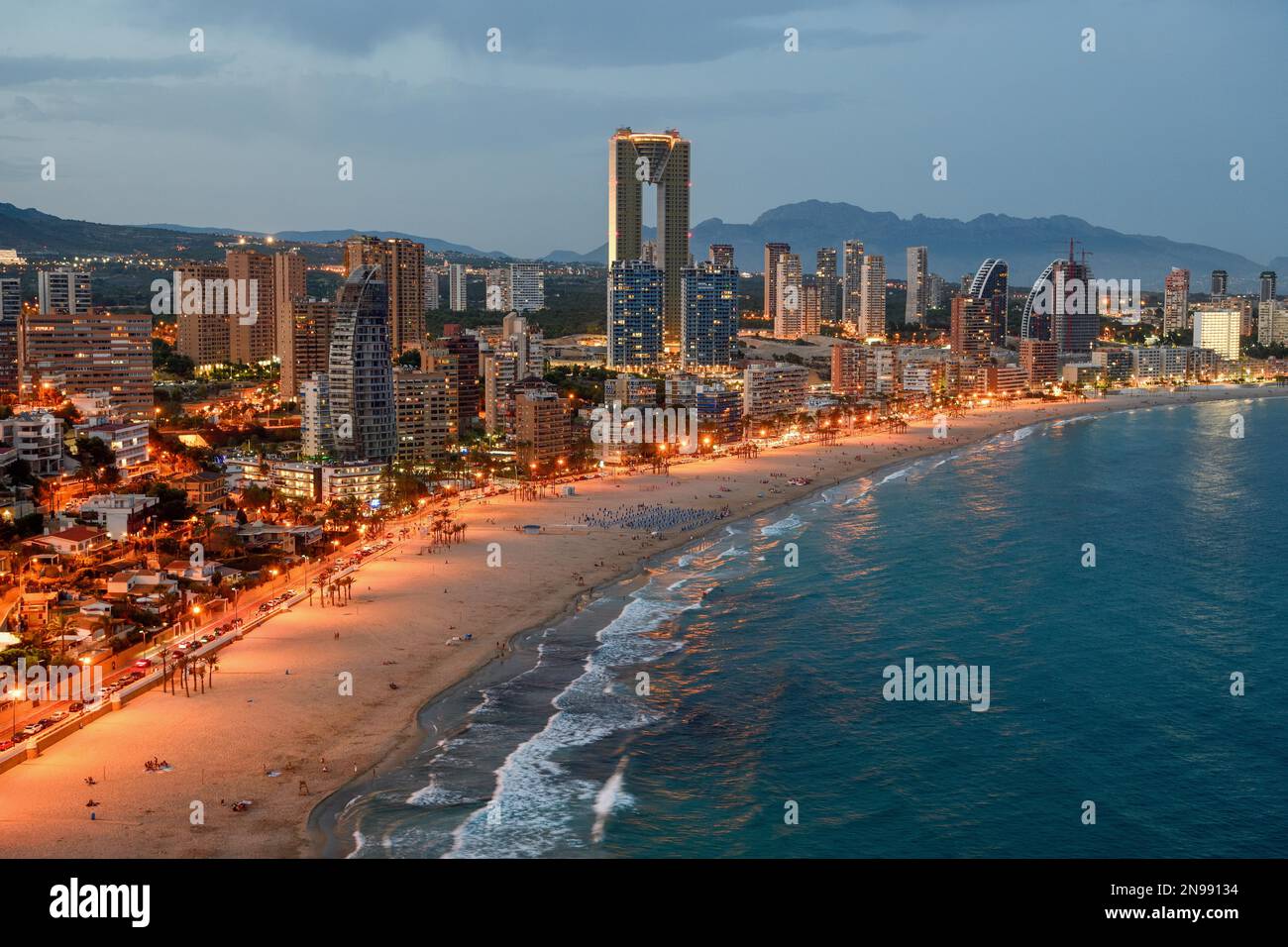 Skyline of Benidorm with the high-rise Intempo, with 192 metres the ...