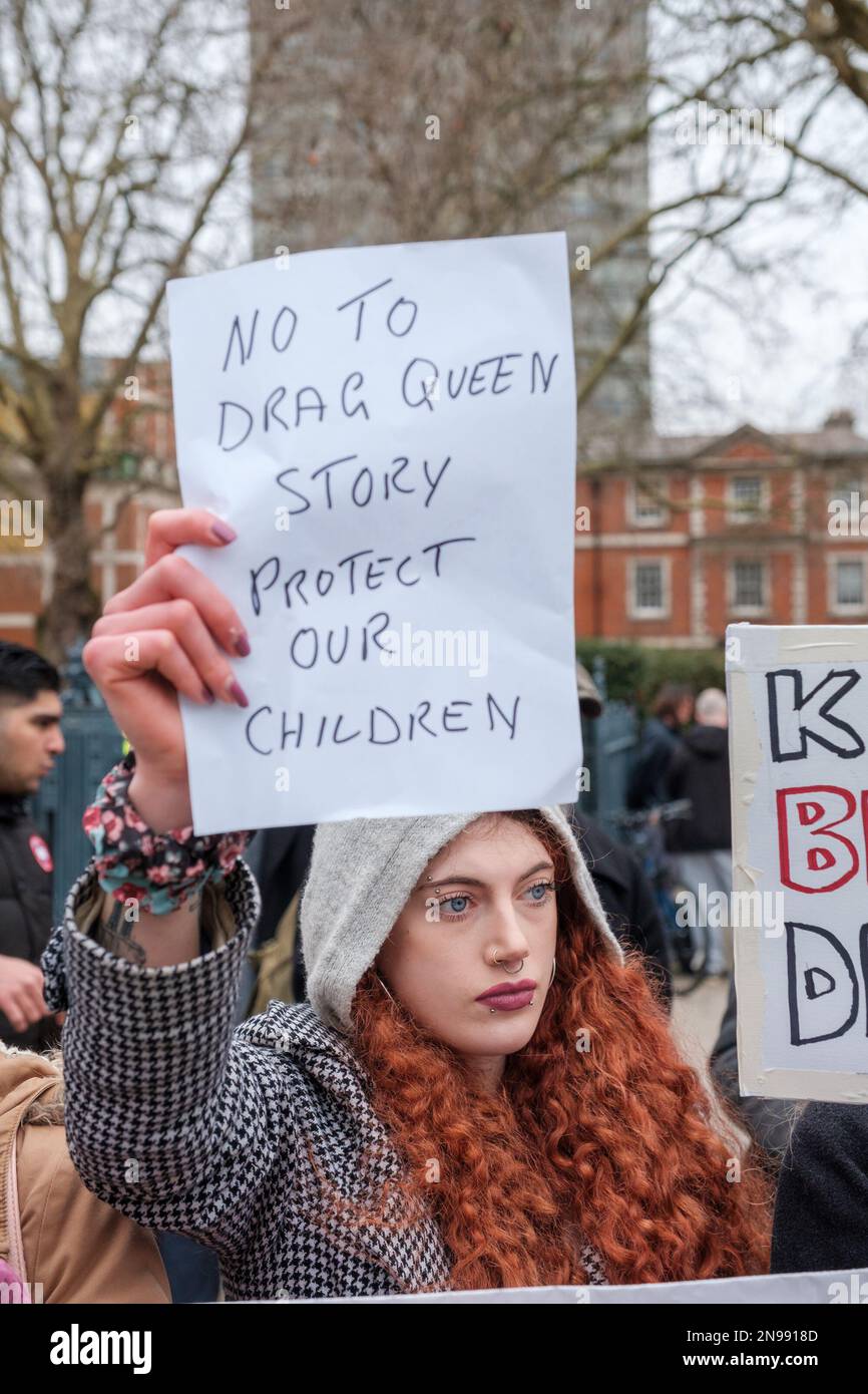 Pro LGBT+ Counter a Far Right Protest outside Tate Britain to stop Drag ...