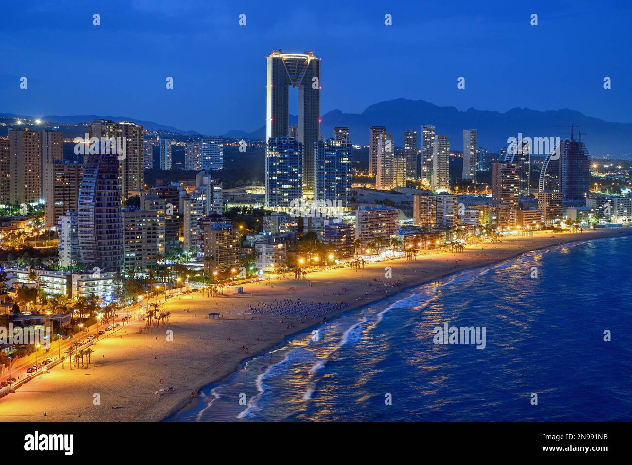 Skyline of Benidorm with the high-rise Intempo, with 192 metres the ...