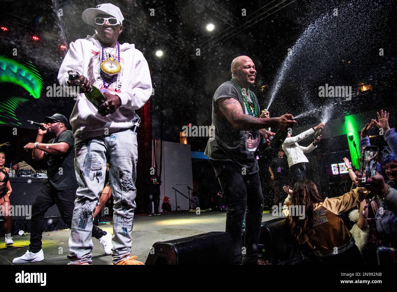 Flavor Flav, left, and Flo Rida perform during Shorty Gras presented by ...