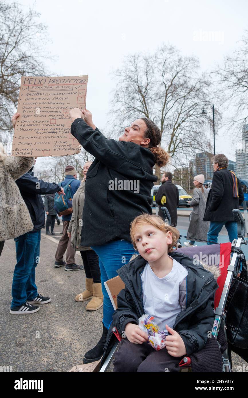 Pro LGBT+ Counter a Far Right Protest outside Tate Britain to stop Drag ...