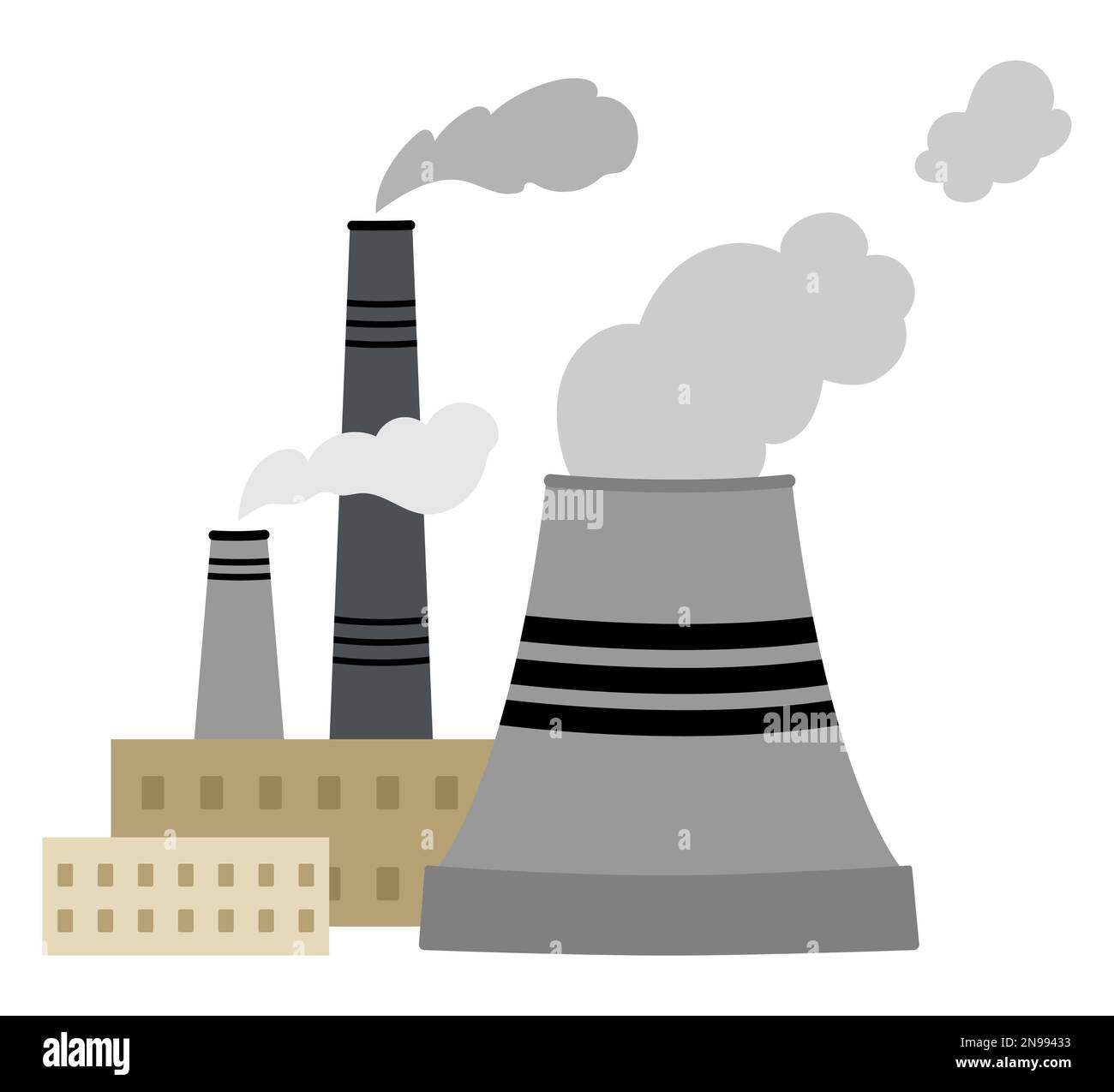Vector thermal power station icon. Electricity factory illustration ...