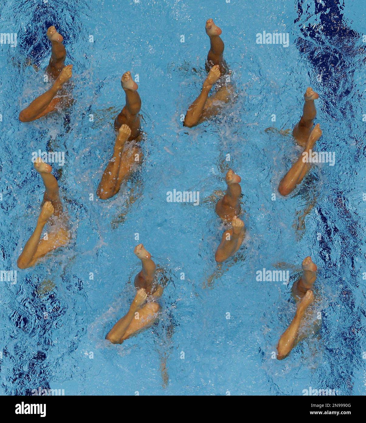 Great Britain's women's synchronized swimming team start their ...