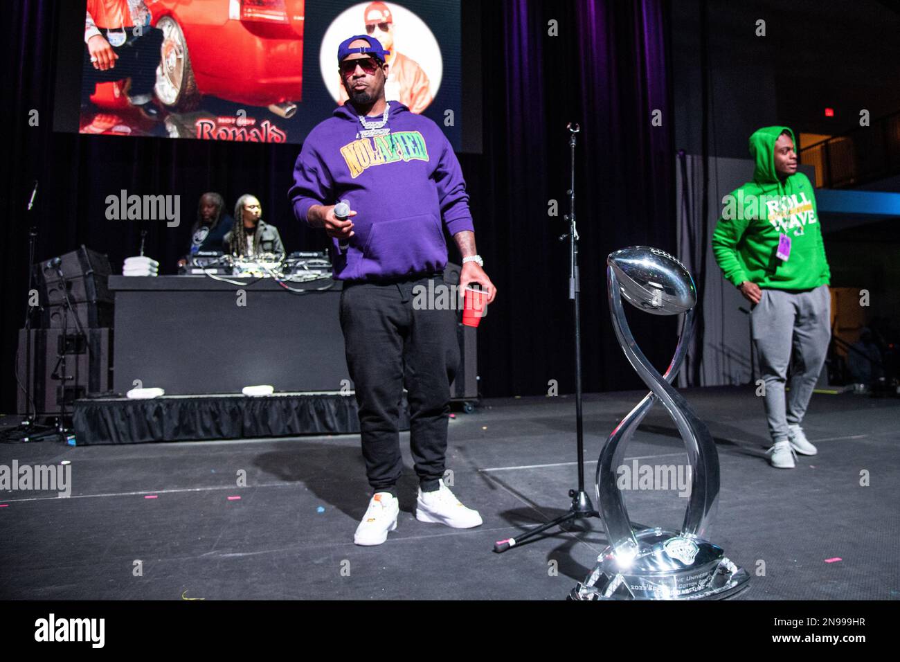 Hot Boy Ronald performs during Shorty Gras presented by the Krewe of Freret at Mardi Gras World ...