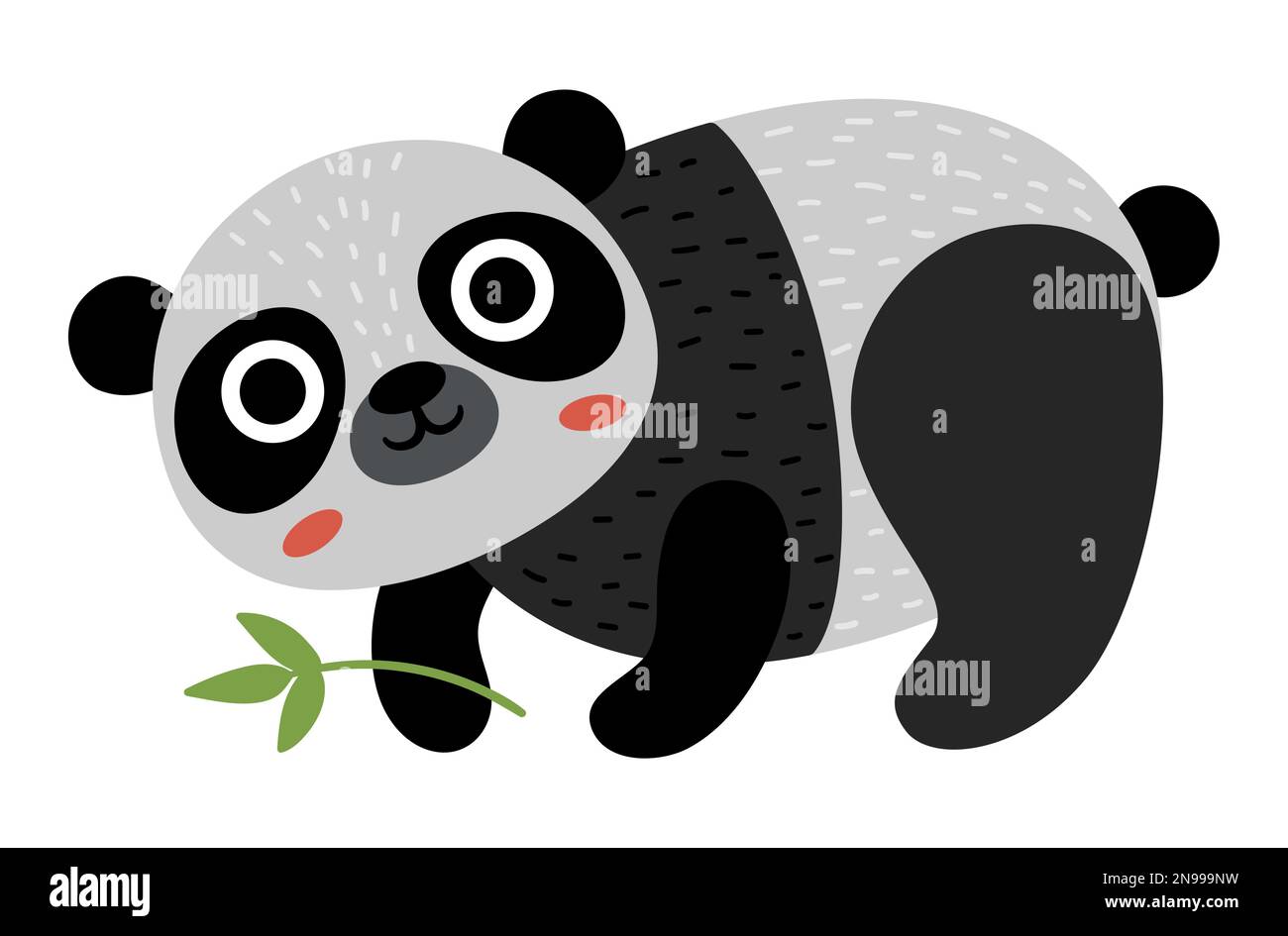 Vector panda bear icon. Endangered species illustration. Cute extinct ...