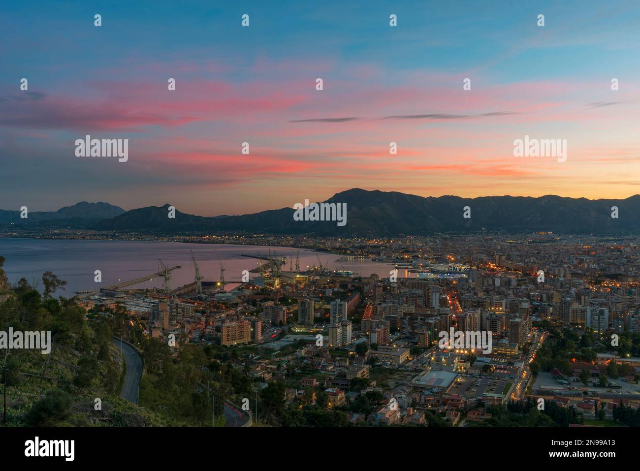 Palermo city skyline sunset hi-res stock photography and images - Alamy