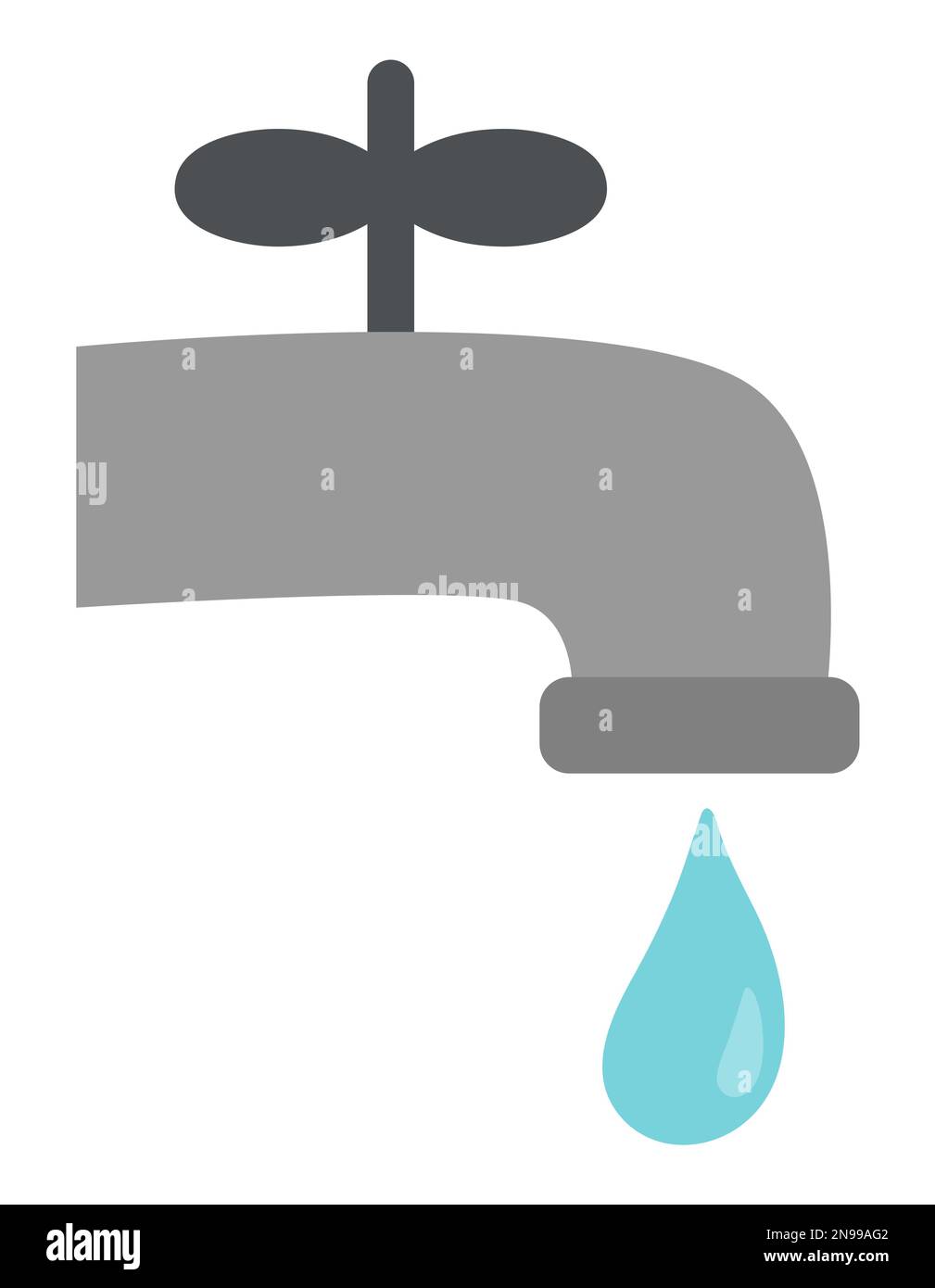 Vector tap illustration. Water faucet with drop icon. Bathroom ...