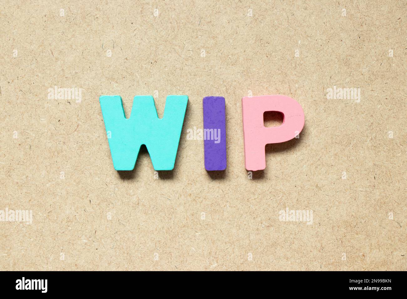 Color alphabet letter in word WIP (Abbreviation of work in progress) on ... Color alphabet letter in word WIP (Abbreviation of work in progress) on ...