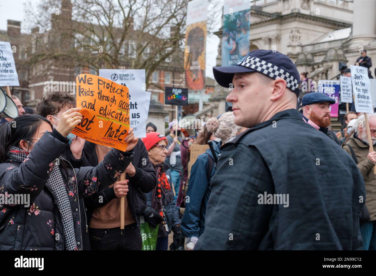 Pro LGBT+ Counter a Far Right Protest outside Tate Britain to stop Drag ...