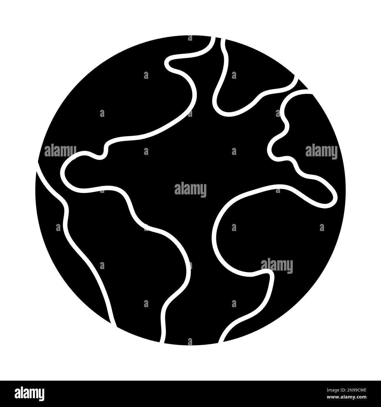 Vector planet earth silhouette. Space black stencil illustration ...