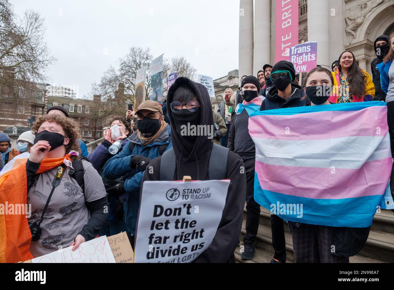 Pro LGBT+ Counter a Far Right Protest outside Tate Britain to stop Drag ...