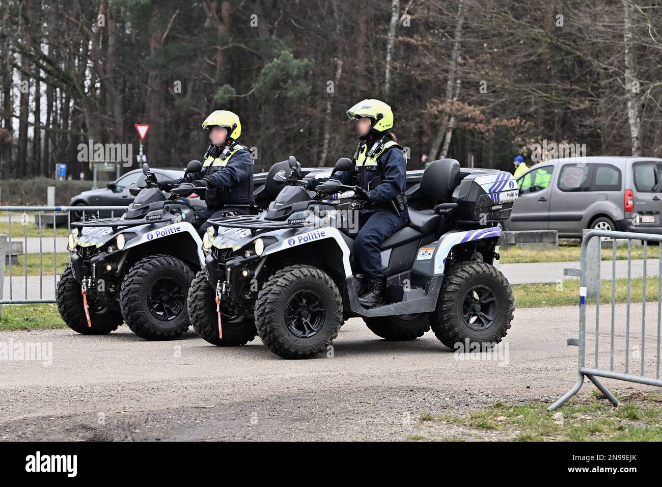 Illustration picture shows police officers on quads before a soccer ...