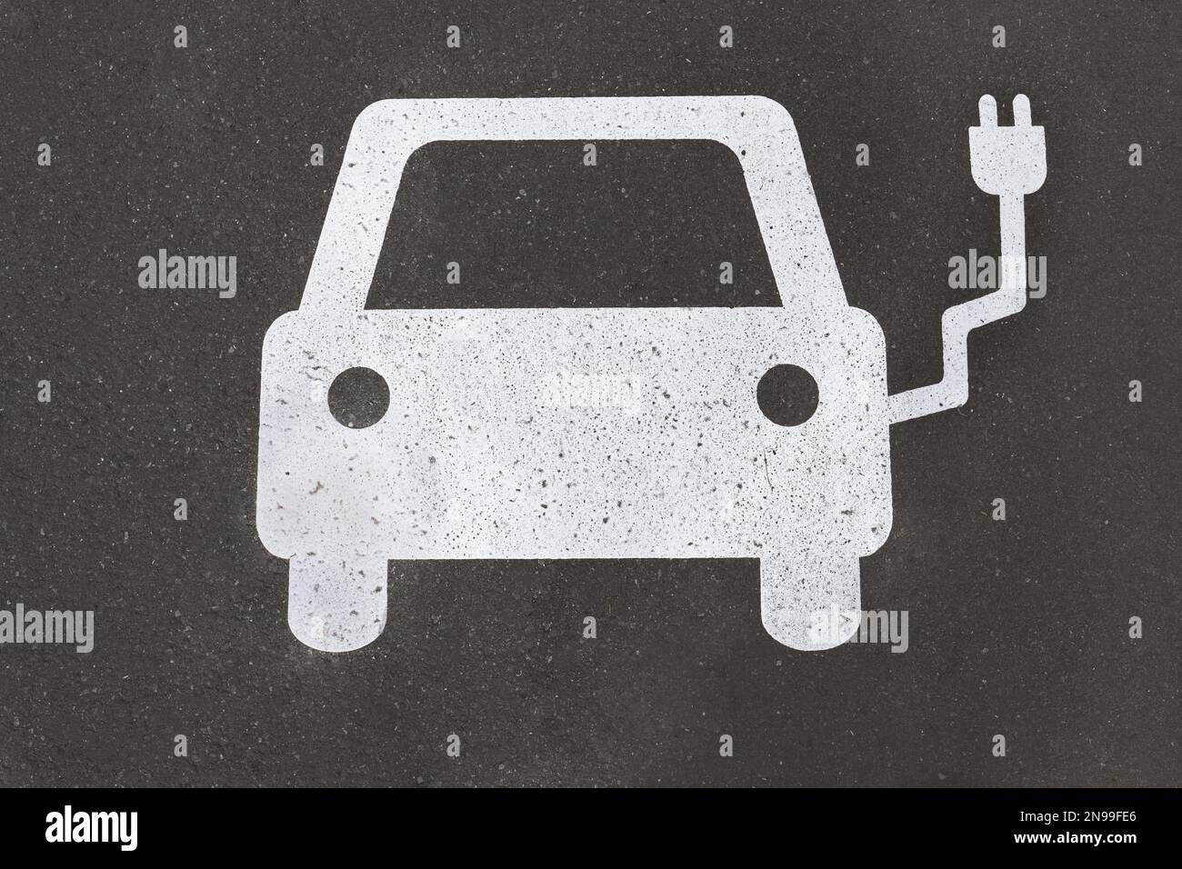 electric car charging station pictogram symbol painted on asphalt - e ...