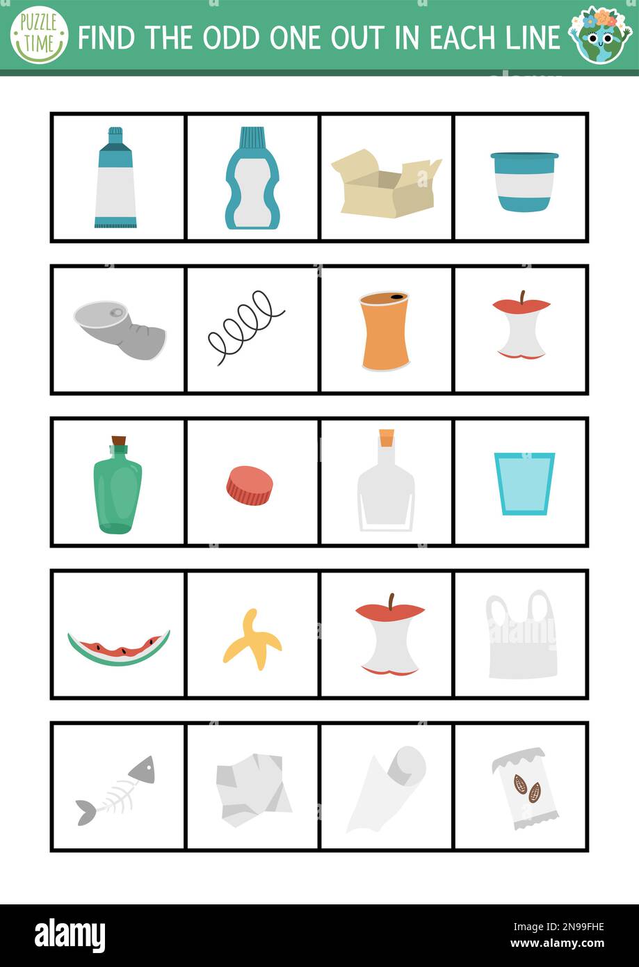 Find the odd one out. Ecological logical activity for children. Eco ...