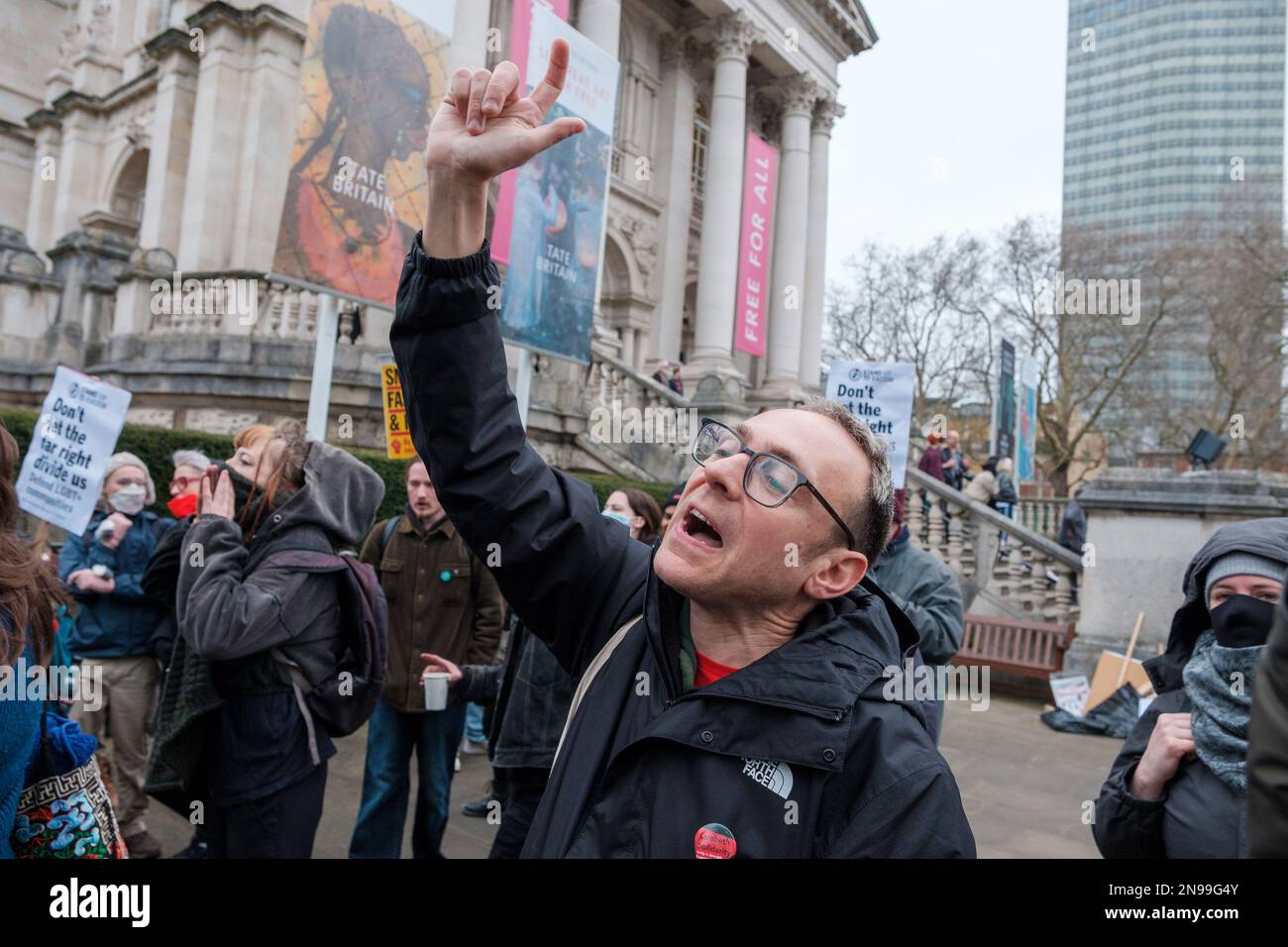 Pro LGBT+ Counter a Far Right Protest outside Tate Britain to stop Drag ...