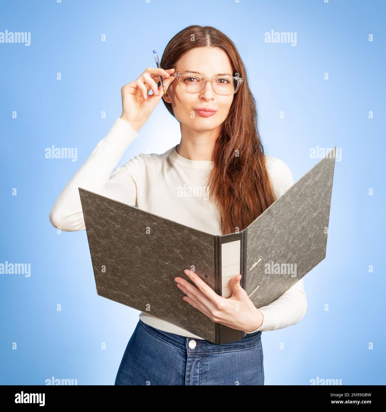 Work folder and hand hi-res stock photography and images - Alamy