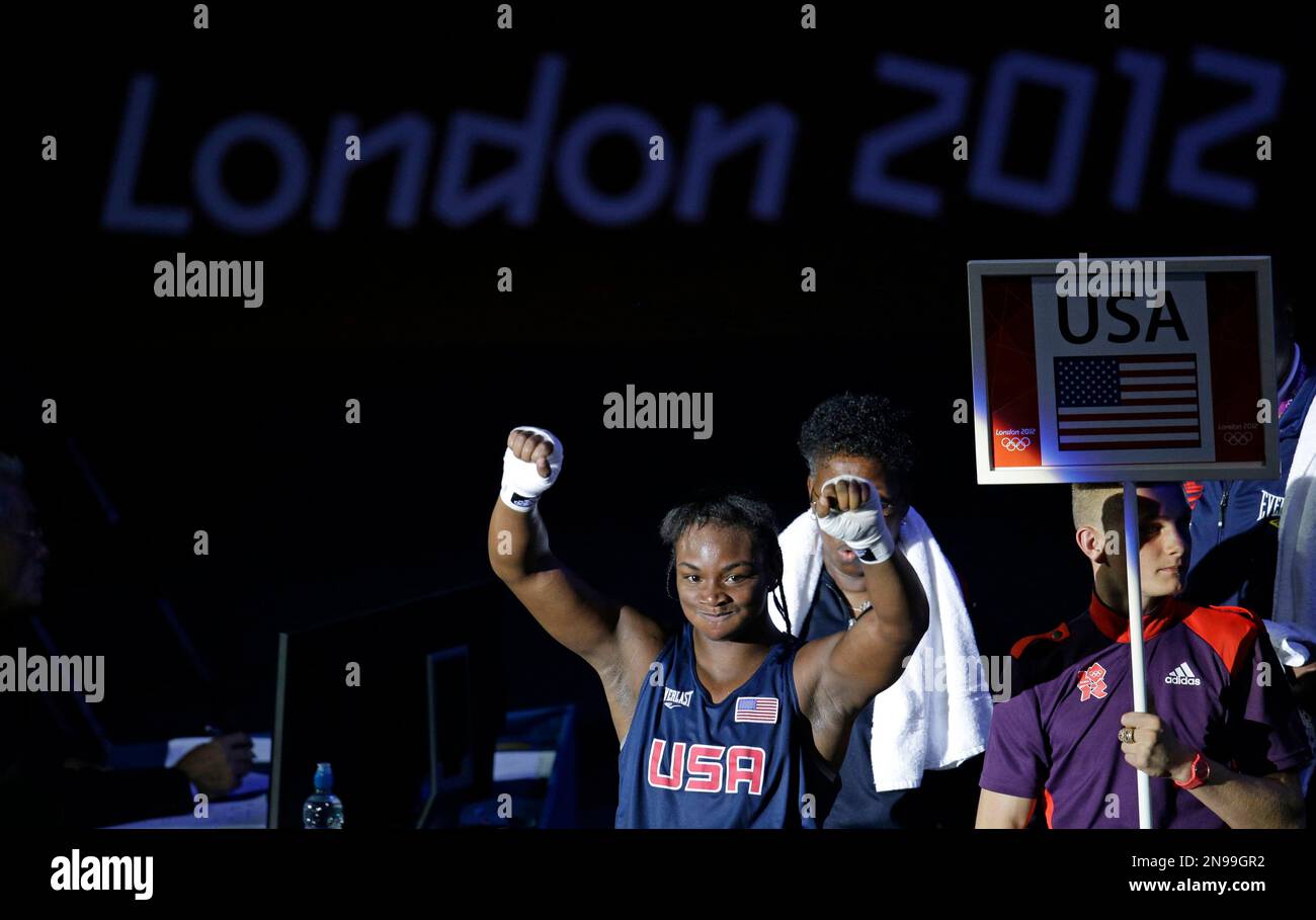 United States' Claressa Shields reacts following a fight against ...