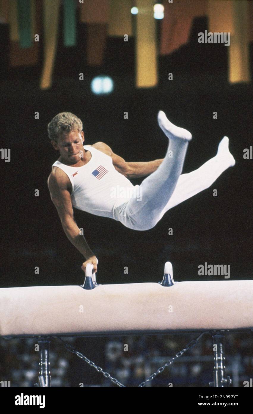 America's James Hartung competing on the Pommel Horse during the Men's ...
