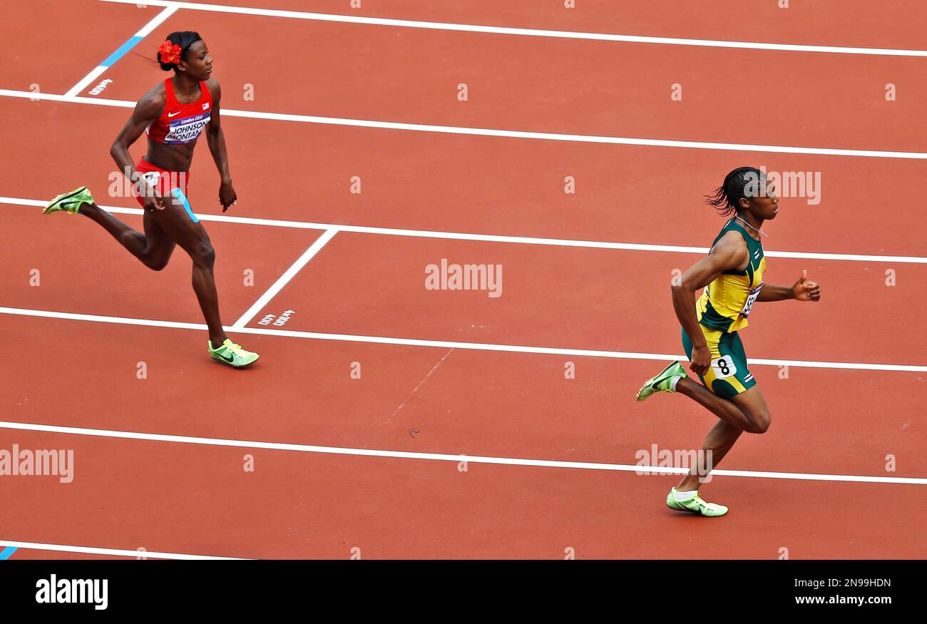 South Africa's Caster Semenya, right, and United States' Alysia Johnson ...