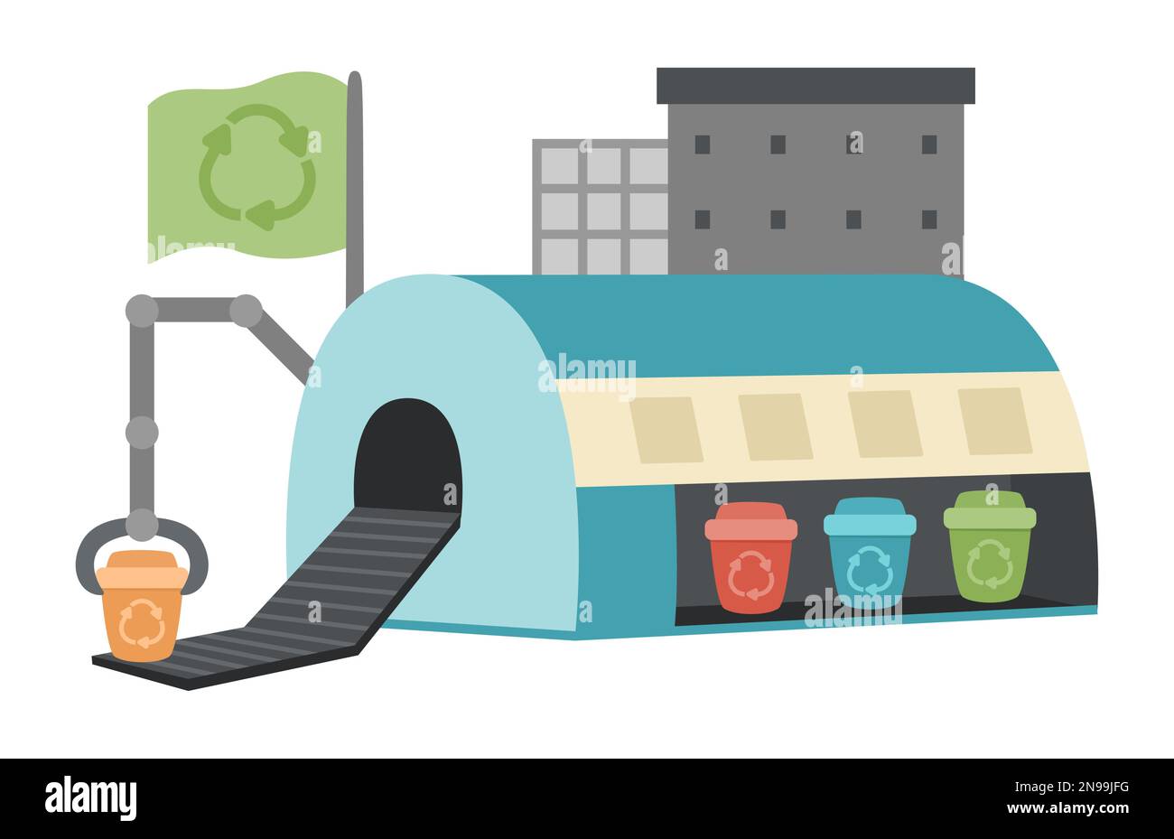 Vector waste recycling plant icon. Garbage sorting factory illustration ... Vector waste recycling plant icon. Garbage sorting factory illustration ...
