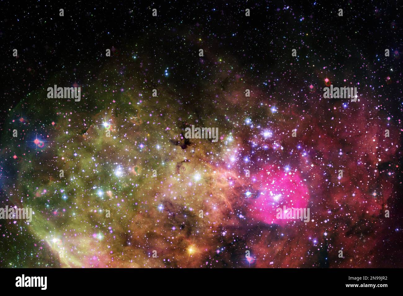 Nebula, cluster of stars in deep space. Science fiction art. Elements ...
