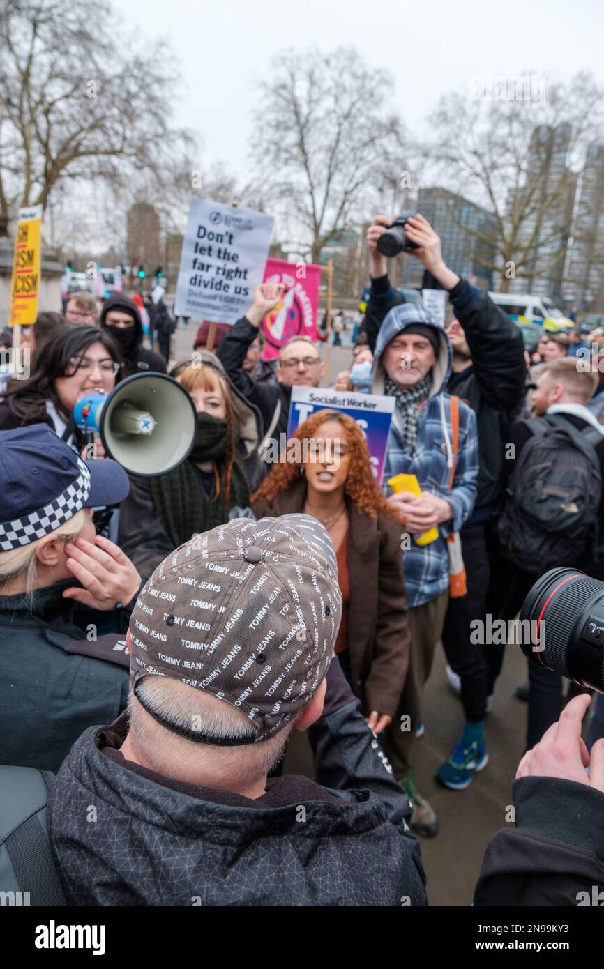 Pro LGBT+ Counter a Far Right Protest outside Tate Britain to stop Drag ...