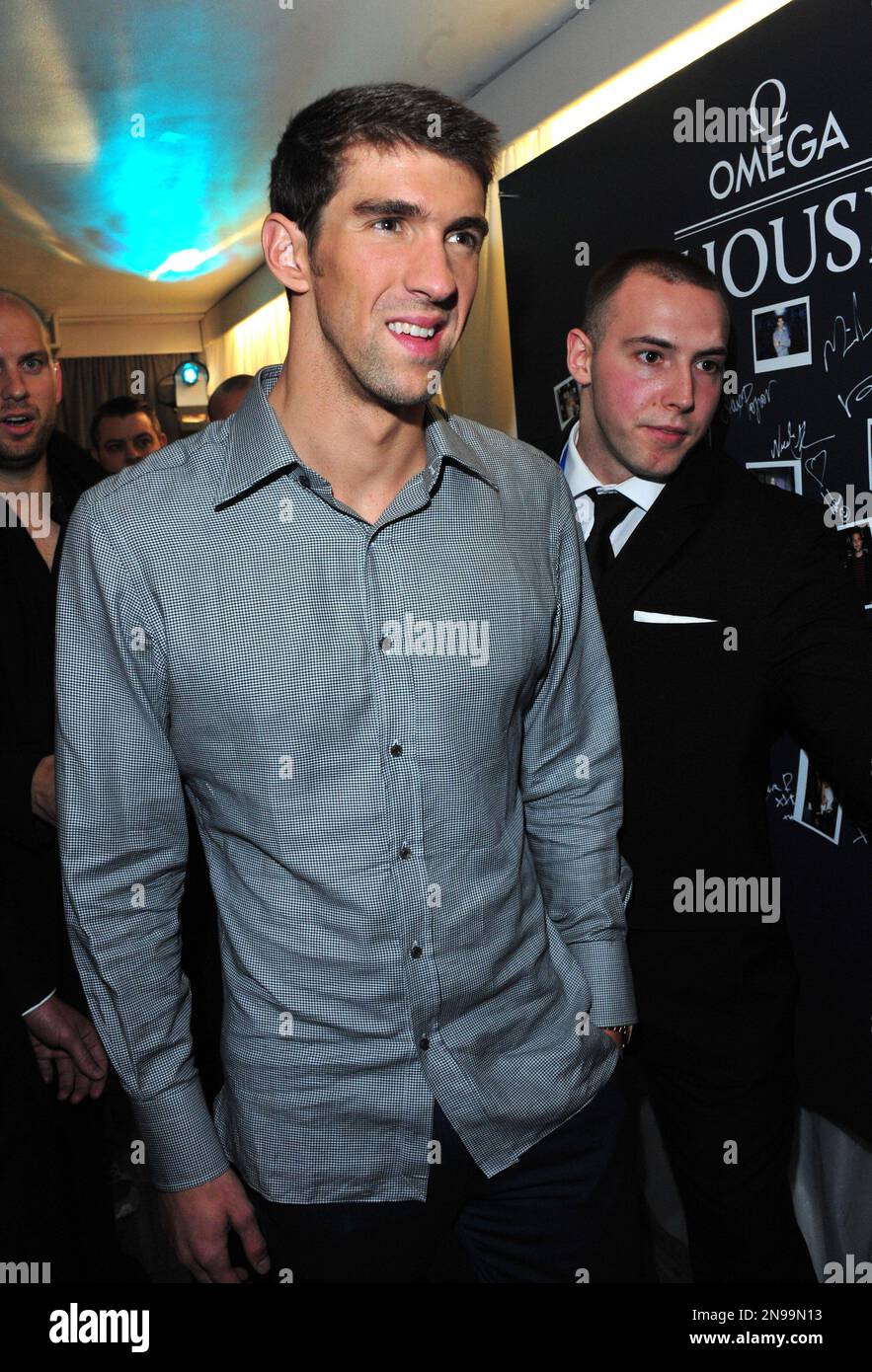 Michael Phelps poses at OMEGA House presents Olympic Swimmers Attend at ...