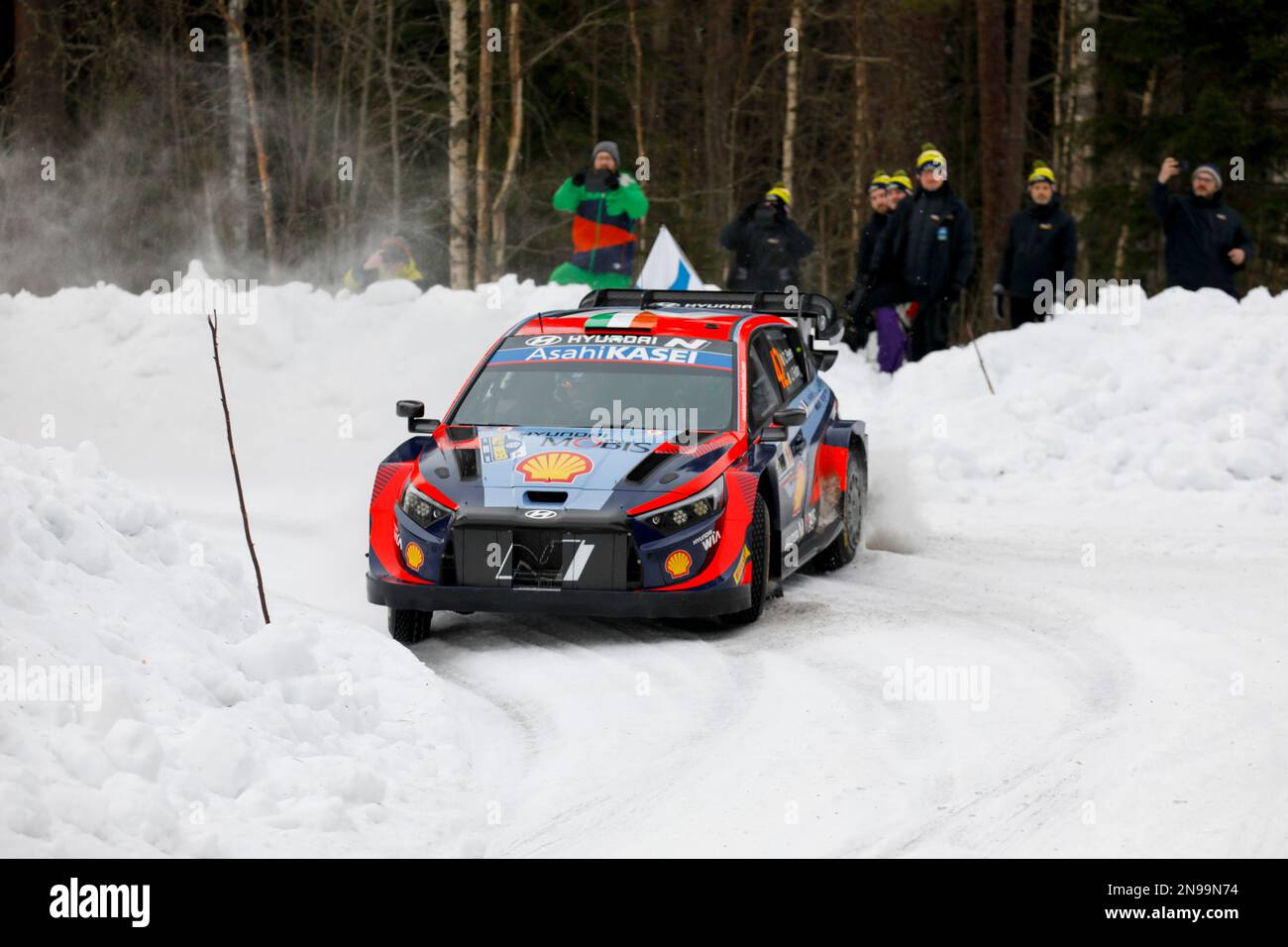 UMEÅ 20230212 Craig Breen and James Fulton, Ireland, in a Hyundai i20 N ...