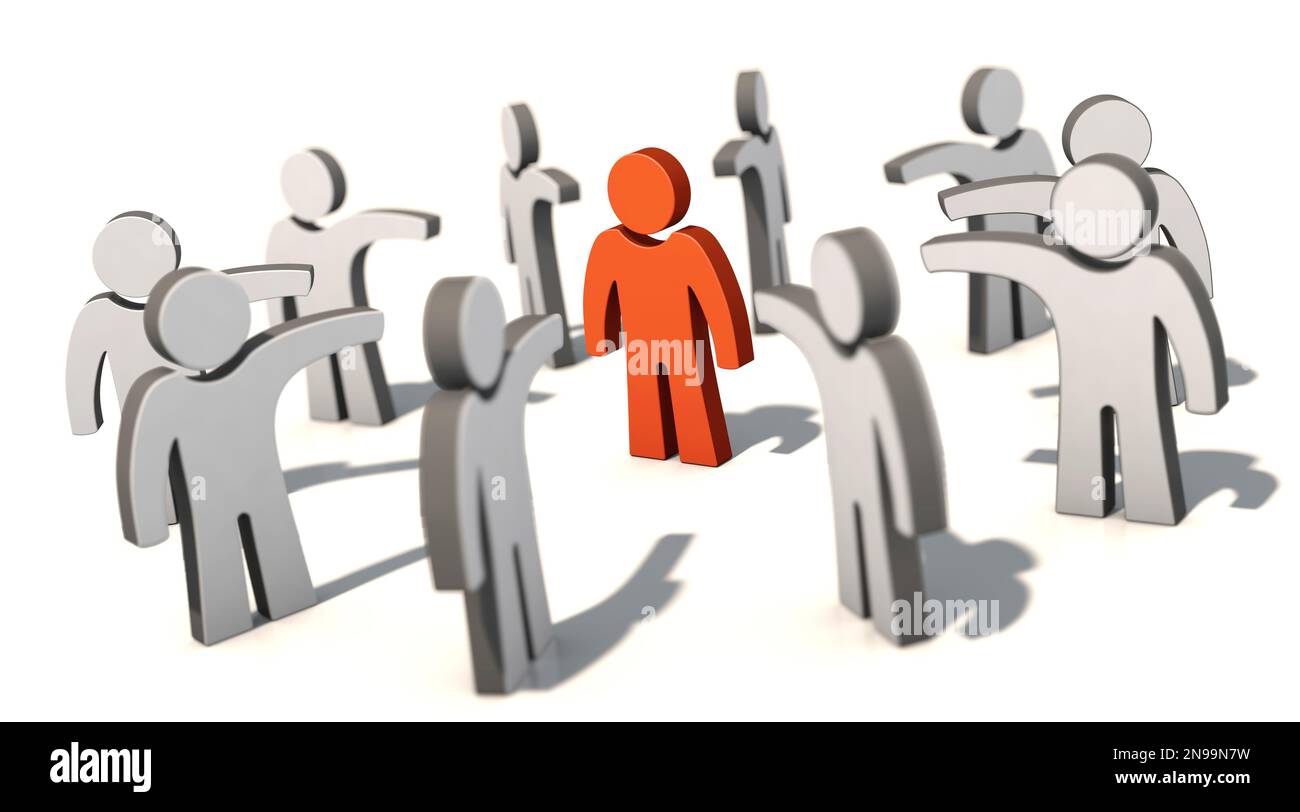 Symbolic image: The scapegoat. Everyone points to the scapegoat Stock ...