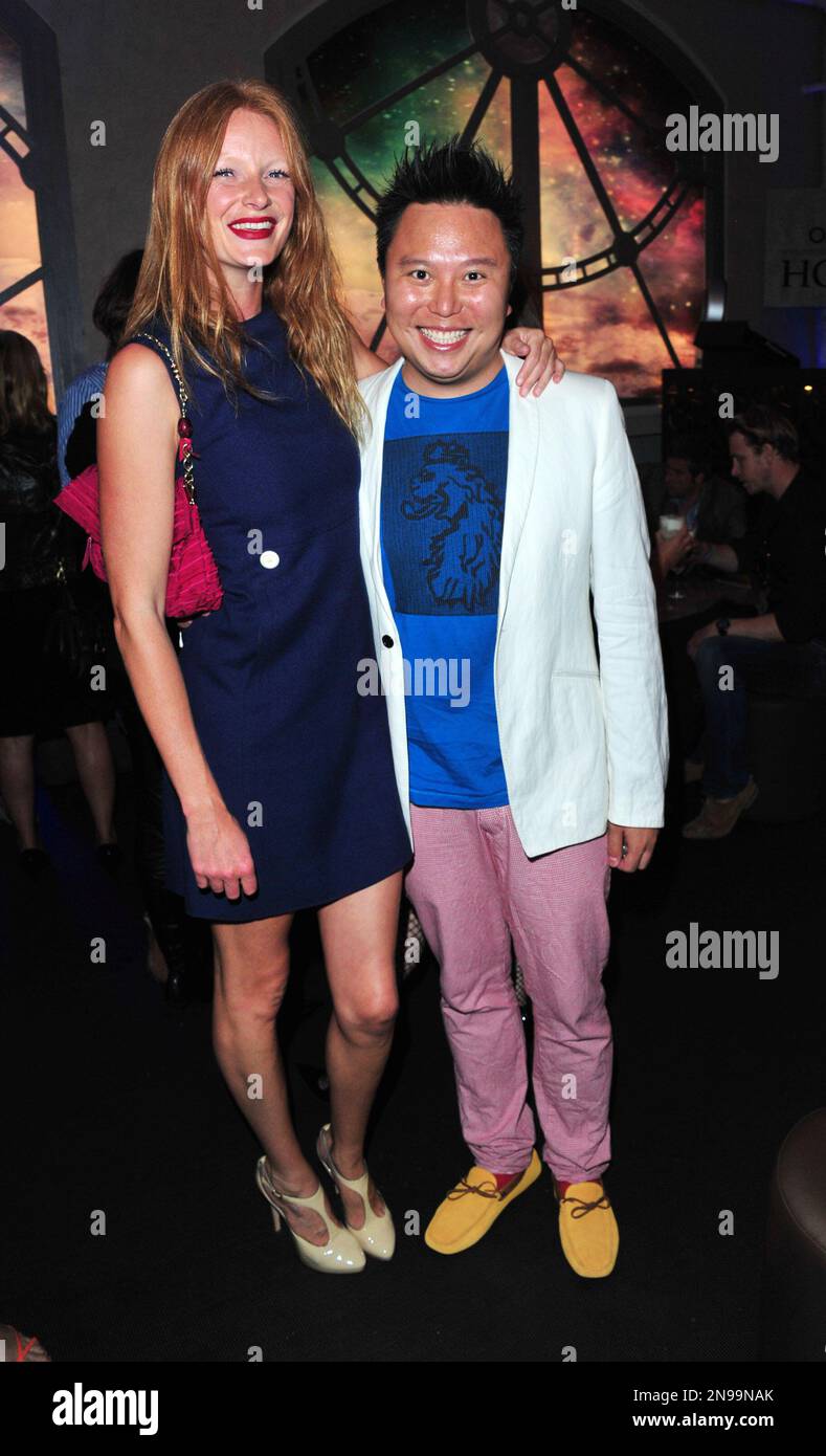 Olivia Ing, Jimmy Ho poses at OMEGA House presents Olympic Swimmers ...