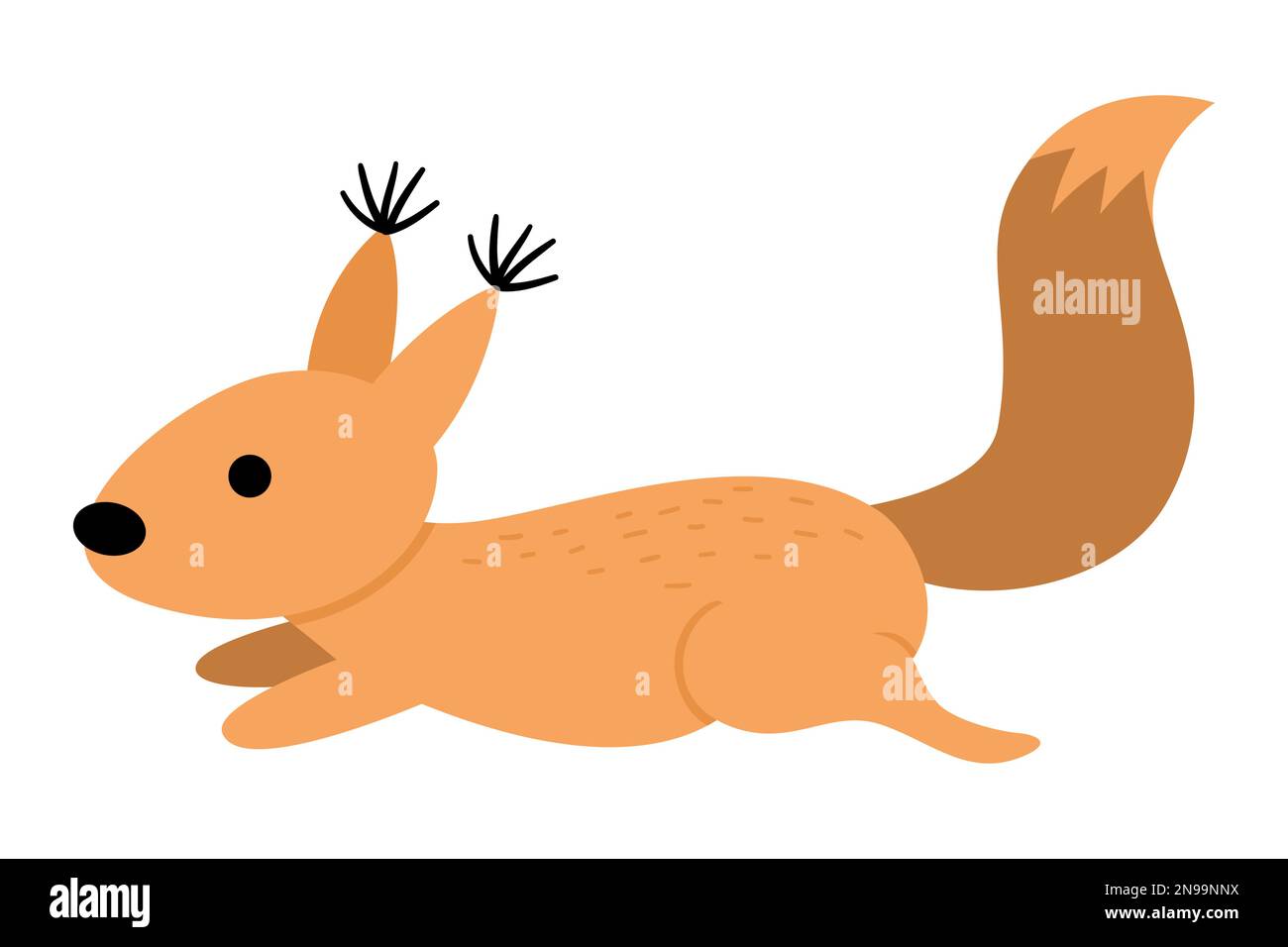 Vector running squirrel icon. Funny woodland animal. Cute forest ...