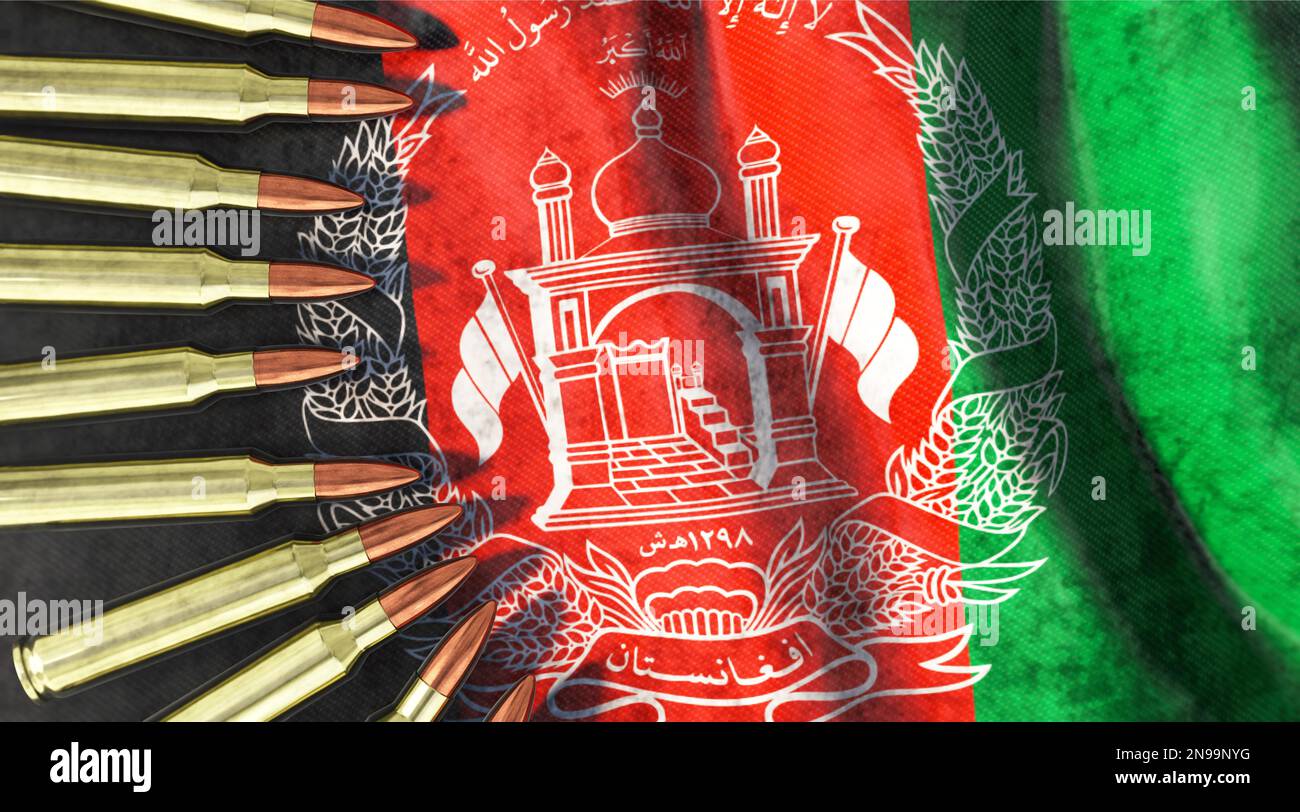 Symbolic image on the subject of Afghanistan at war. Cartridges lying ...