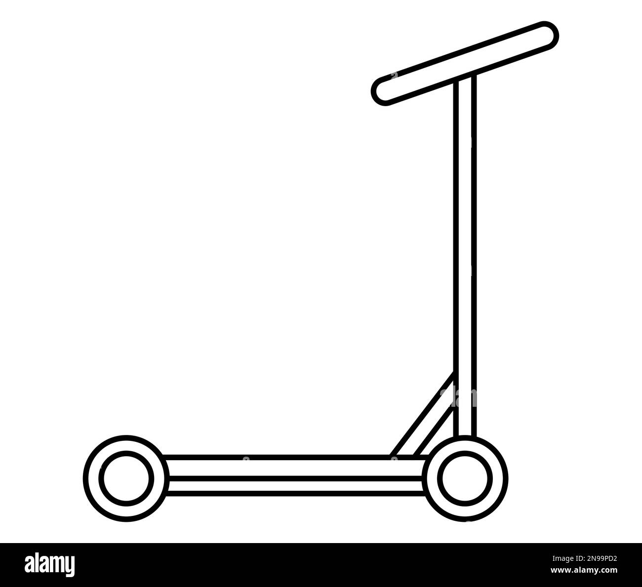 Vector black and white scooter icon. Line transport illustration ...