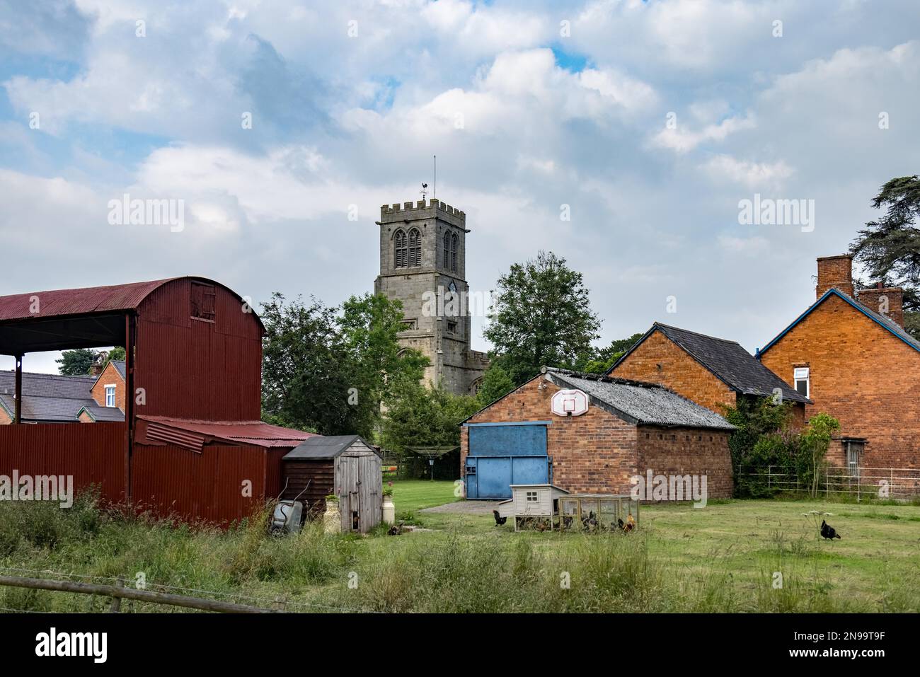 HANMER, CLWYD, WALES - JULY 10 : Smallholding adjacent to St Chads ...